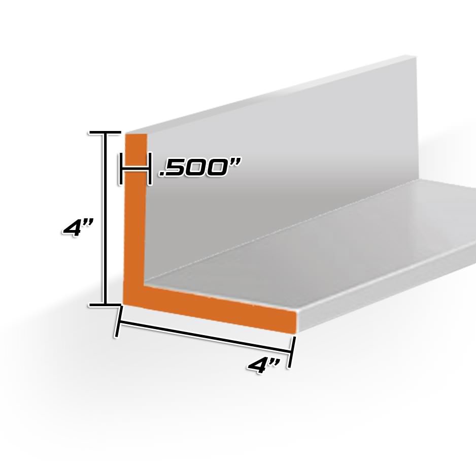 4" X 4" X 1/2" Angle - 20ft | Wheeler Metals